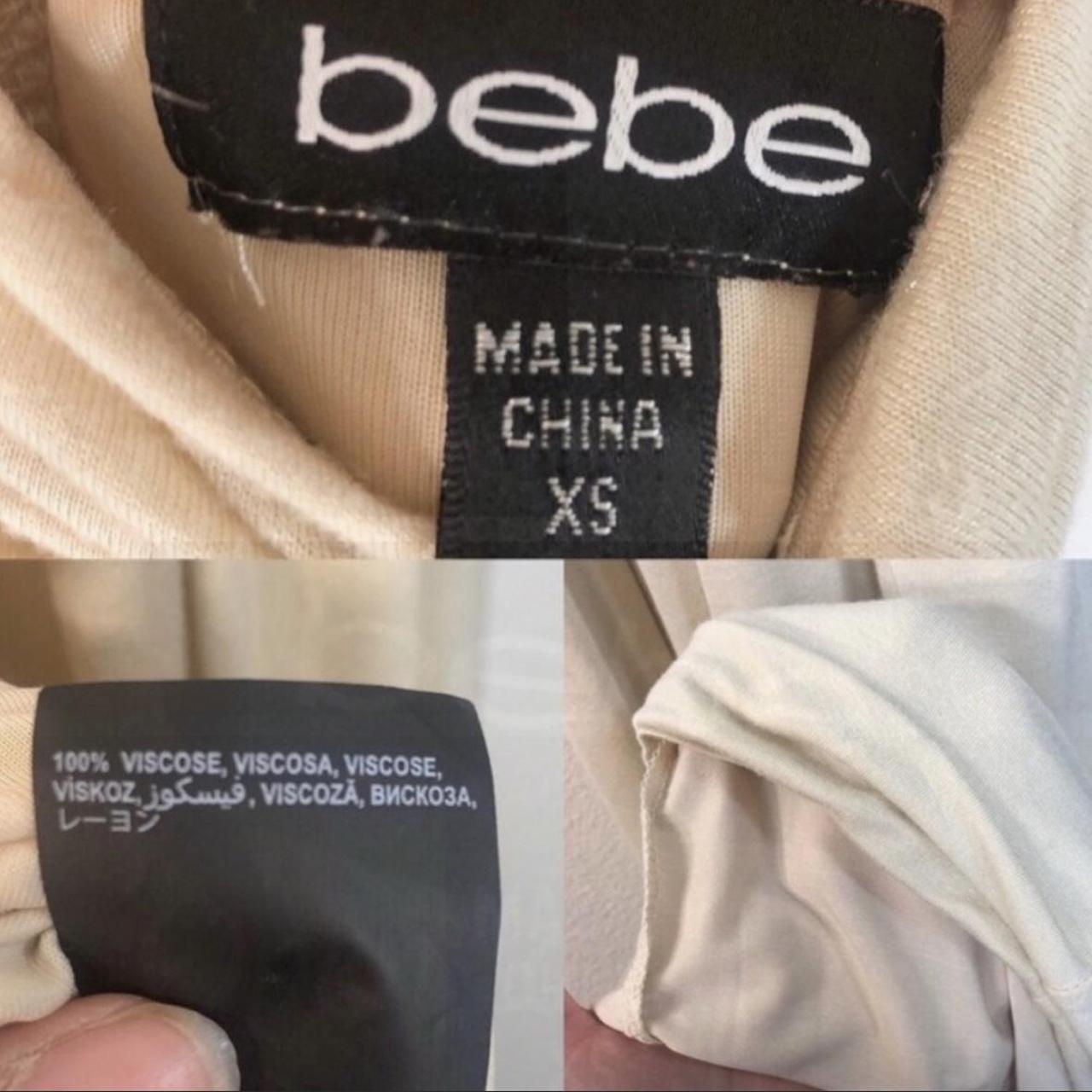 Bebe Cream White and Brown Leather Maxi Dress. Size... - Depop