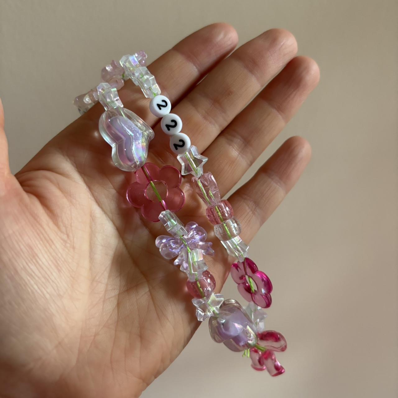 iridescent angel number 222 phone charm strap long... - Depop