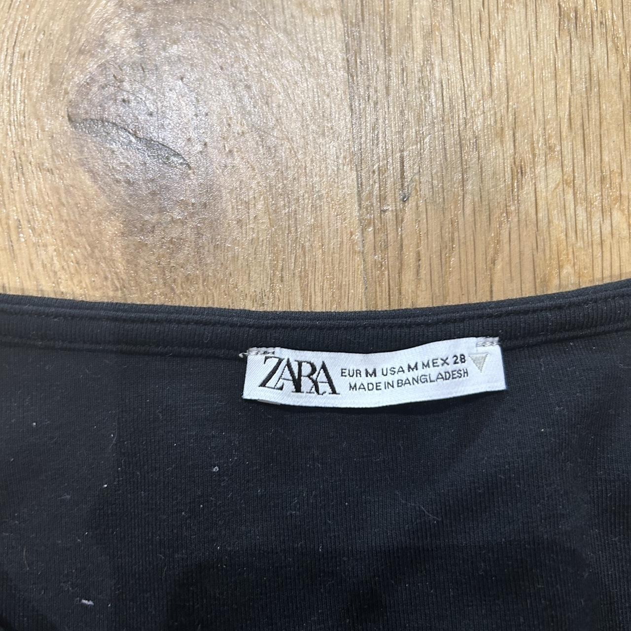 Zara back asymmetric neckline top Size m Good... - Depop