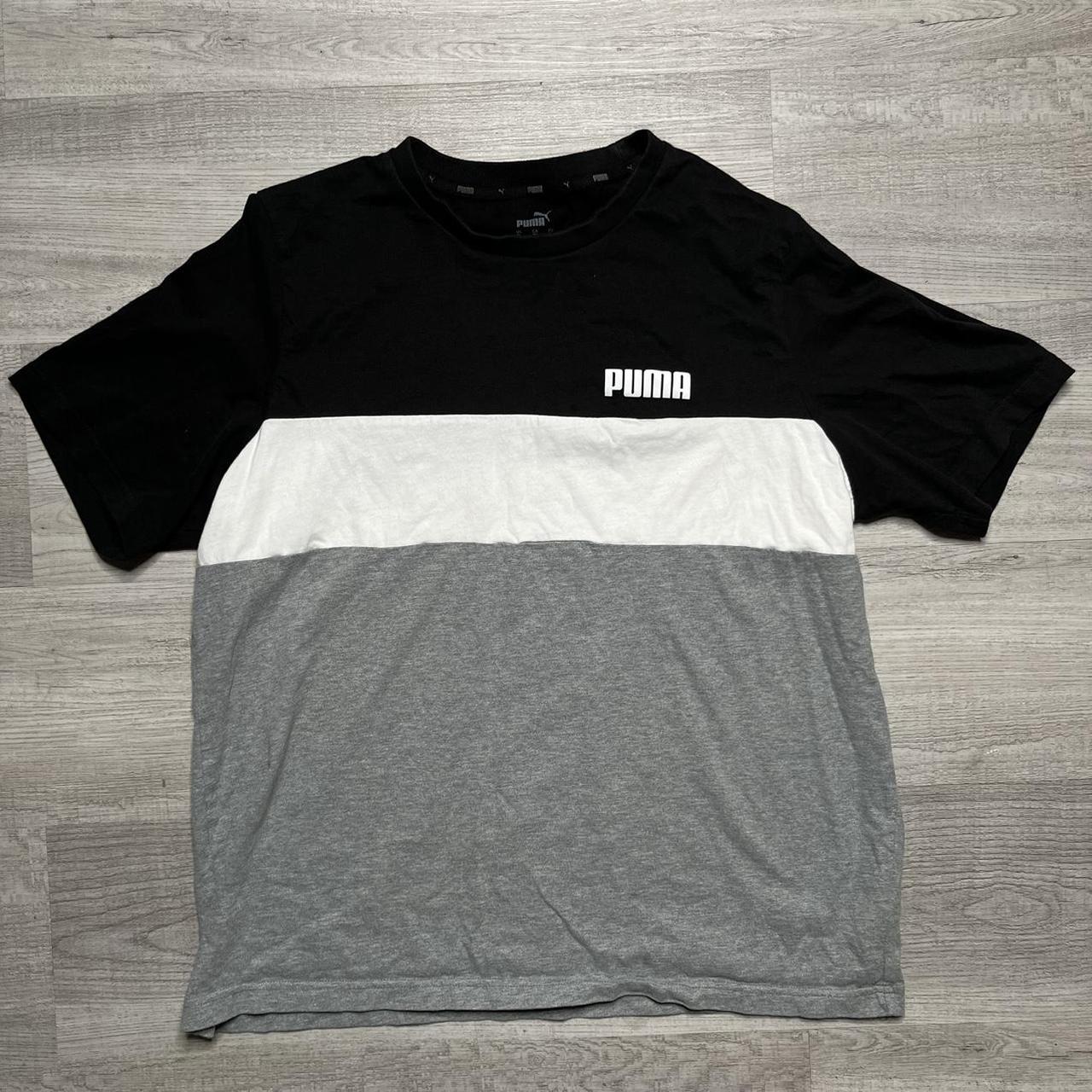 2000s Color Block PUMA Shirt Great condition ... - Depop