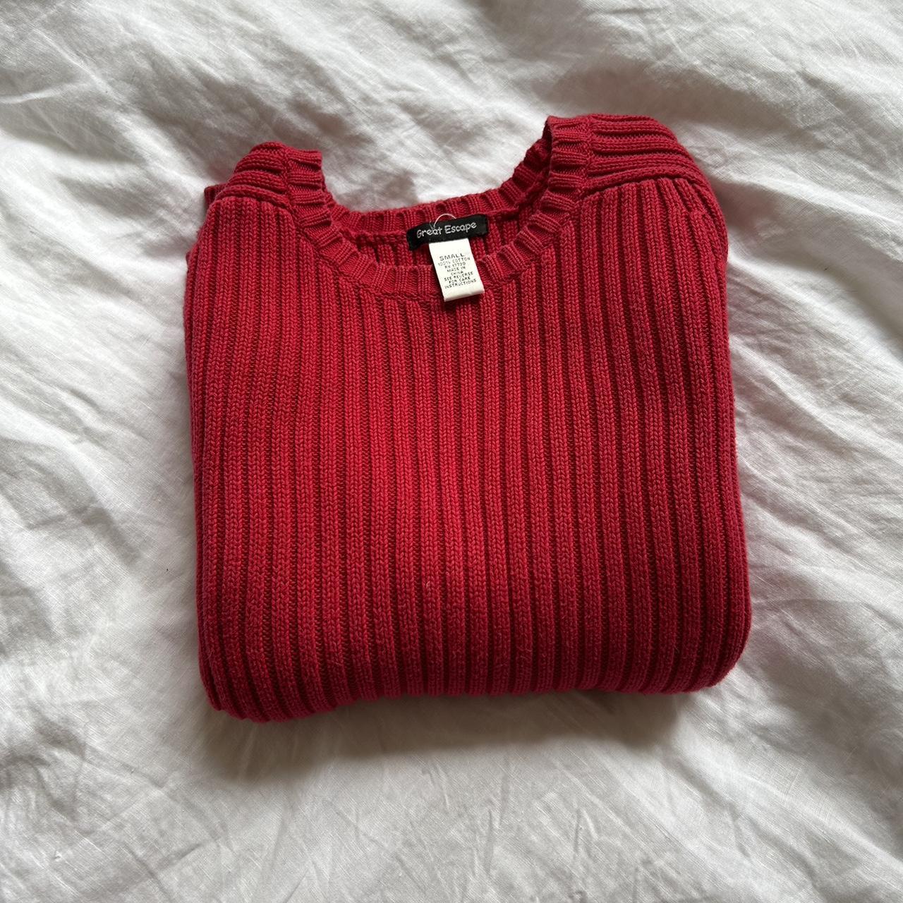Quality red ribbed knit jumper. I’m a size 8-10 for... - Depop