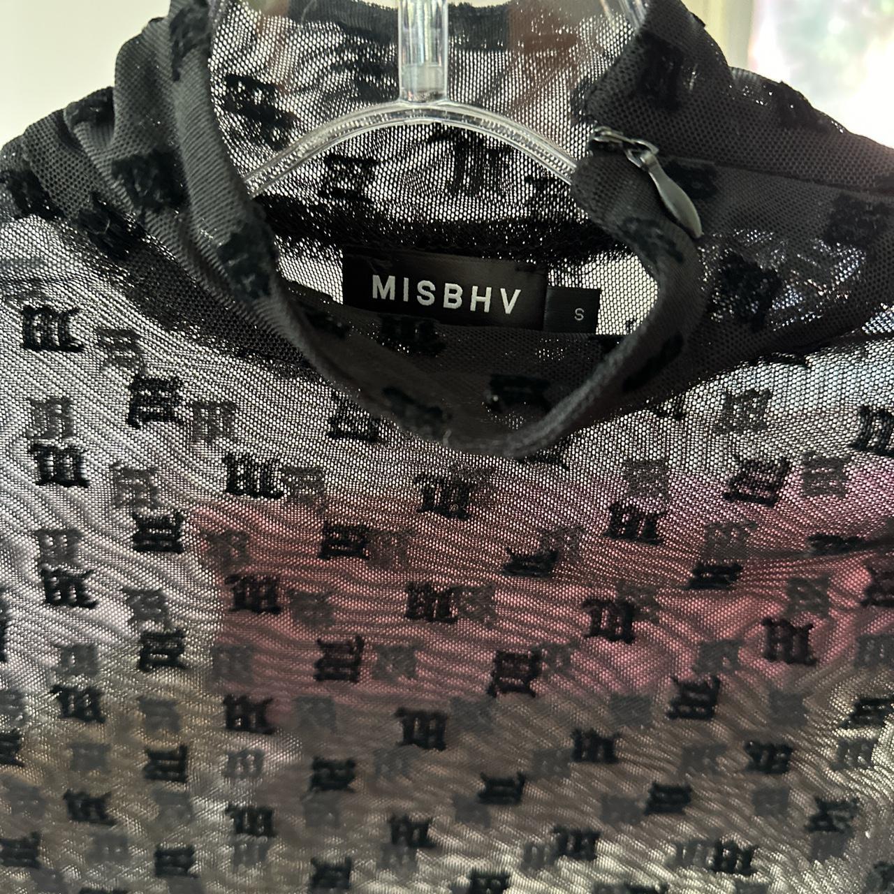 Misbhv mesh logo smock neck long sleeve - Depop
