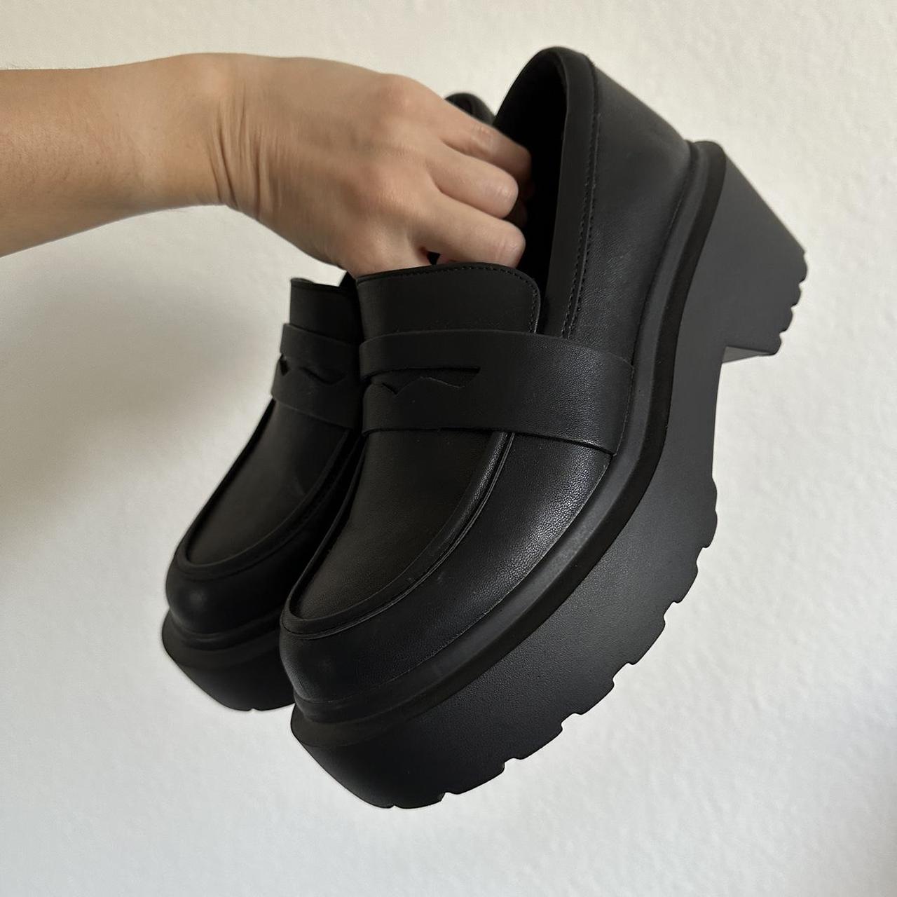 Wild Fable Black Platform Loafers size 7 runs... - Depop