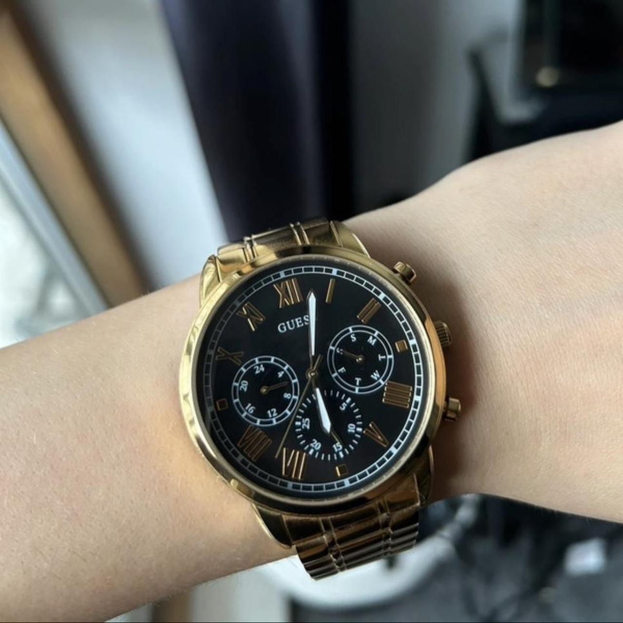 Unisex gold oversized watch Stunning Guess watch,... - Depop