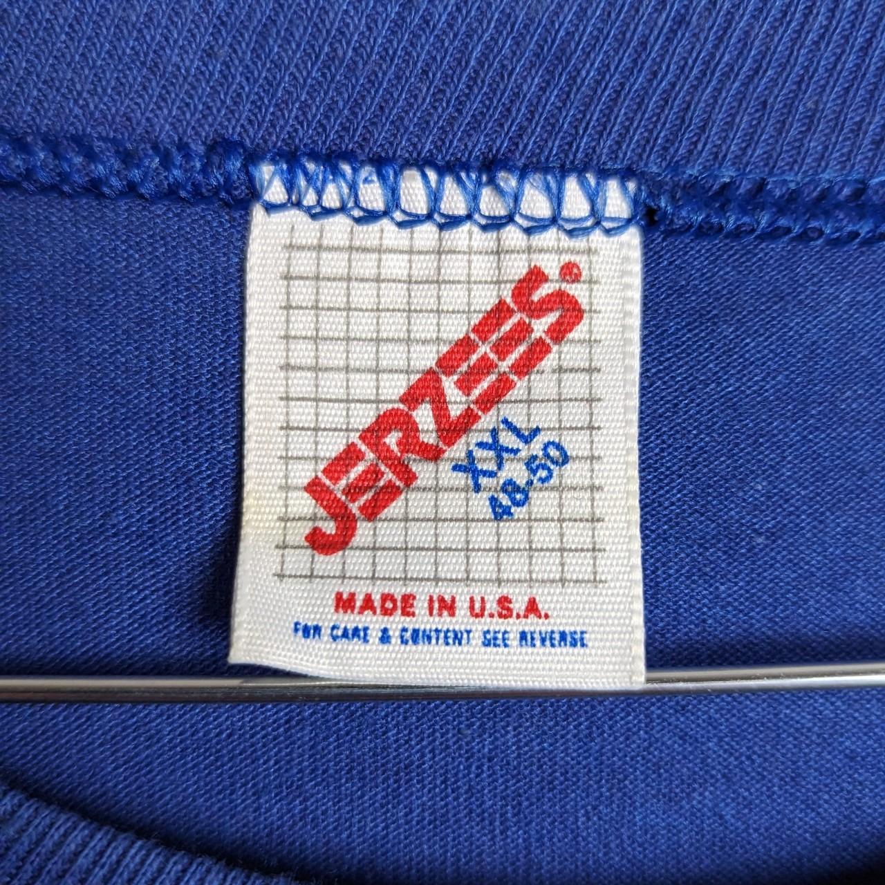 Jerzees Men's Blue and Navy T-shirt | Depop