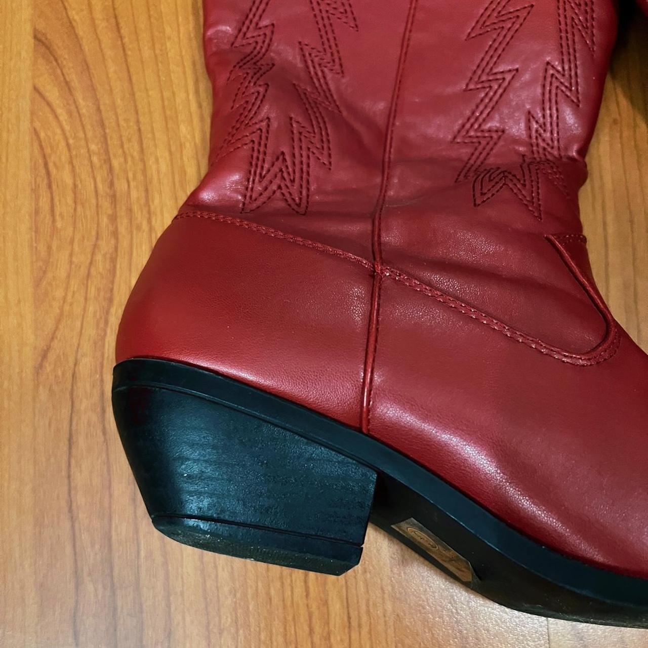 Red western cowboy boots. Size 6.5. The heel is... - Depop