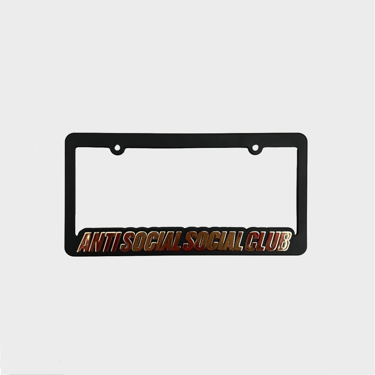Gold Blocked Logo License Plate Frame by Anti Social... | Depop