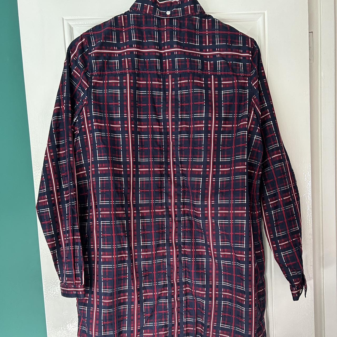 Red, white and blue check Fred Perry shirt dress. UK... - Depop