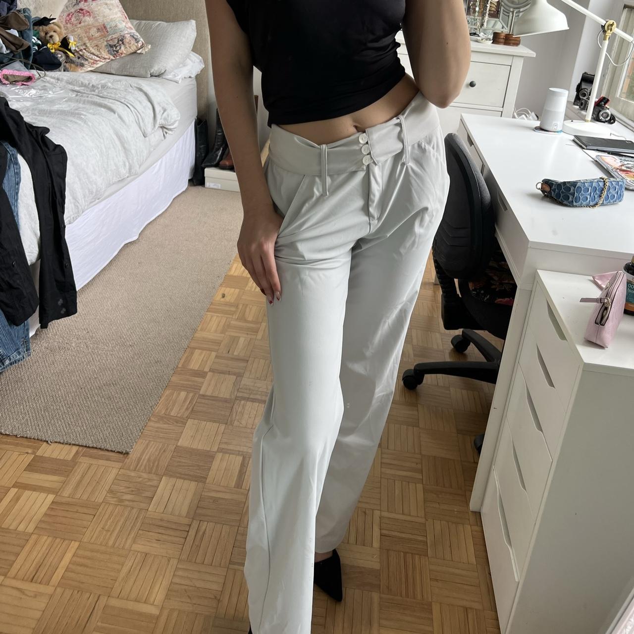 The most gorg thrifted suit pants 🤍🪩 - size s (fits... - Depop
