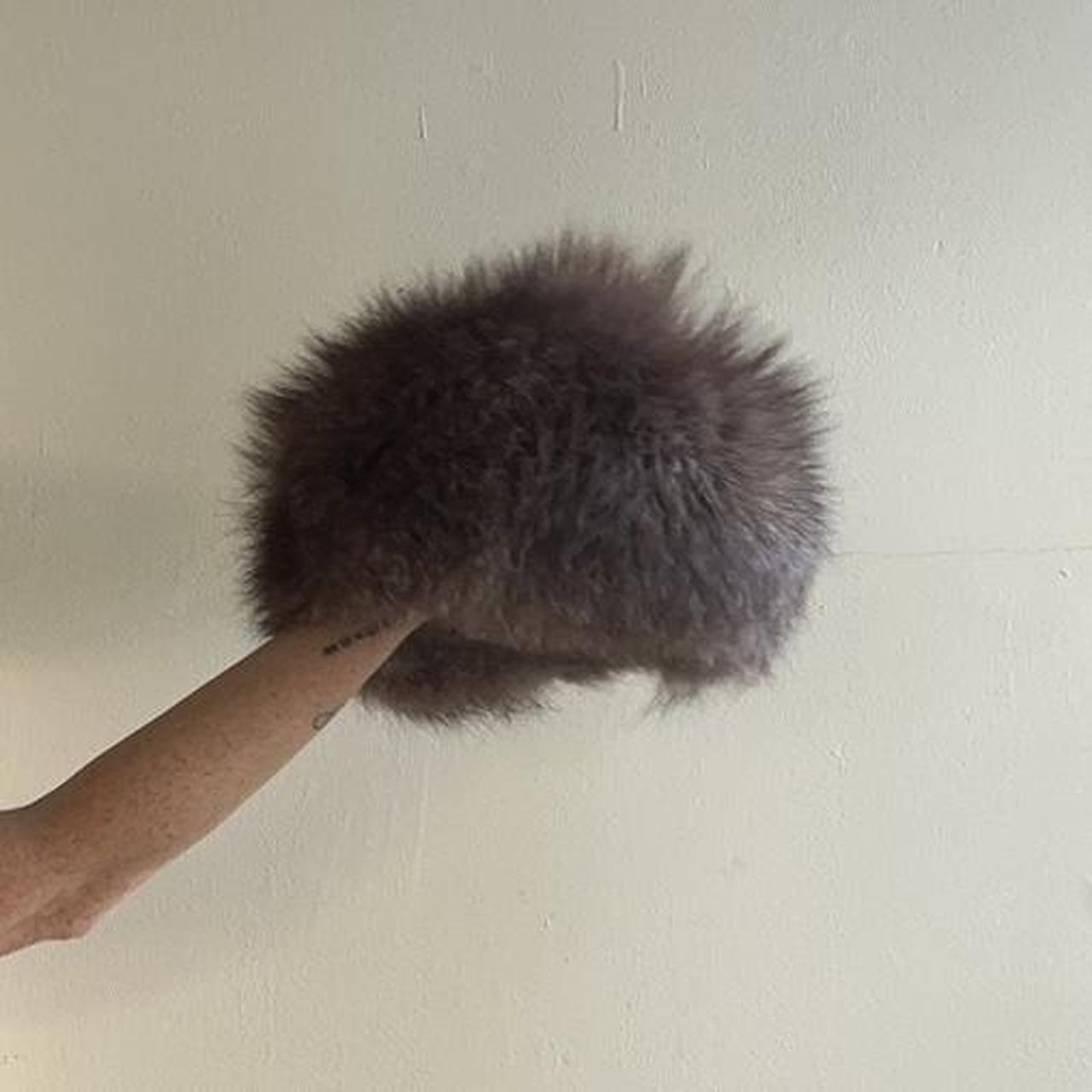 Vintage genuine fur round winter hat Lined with... - Depop