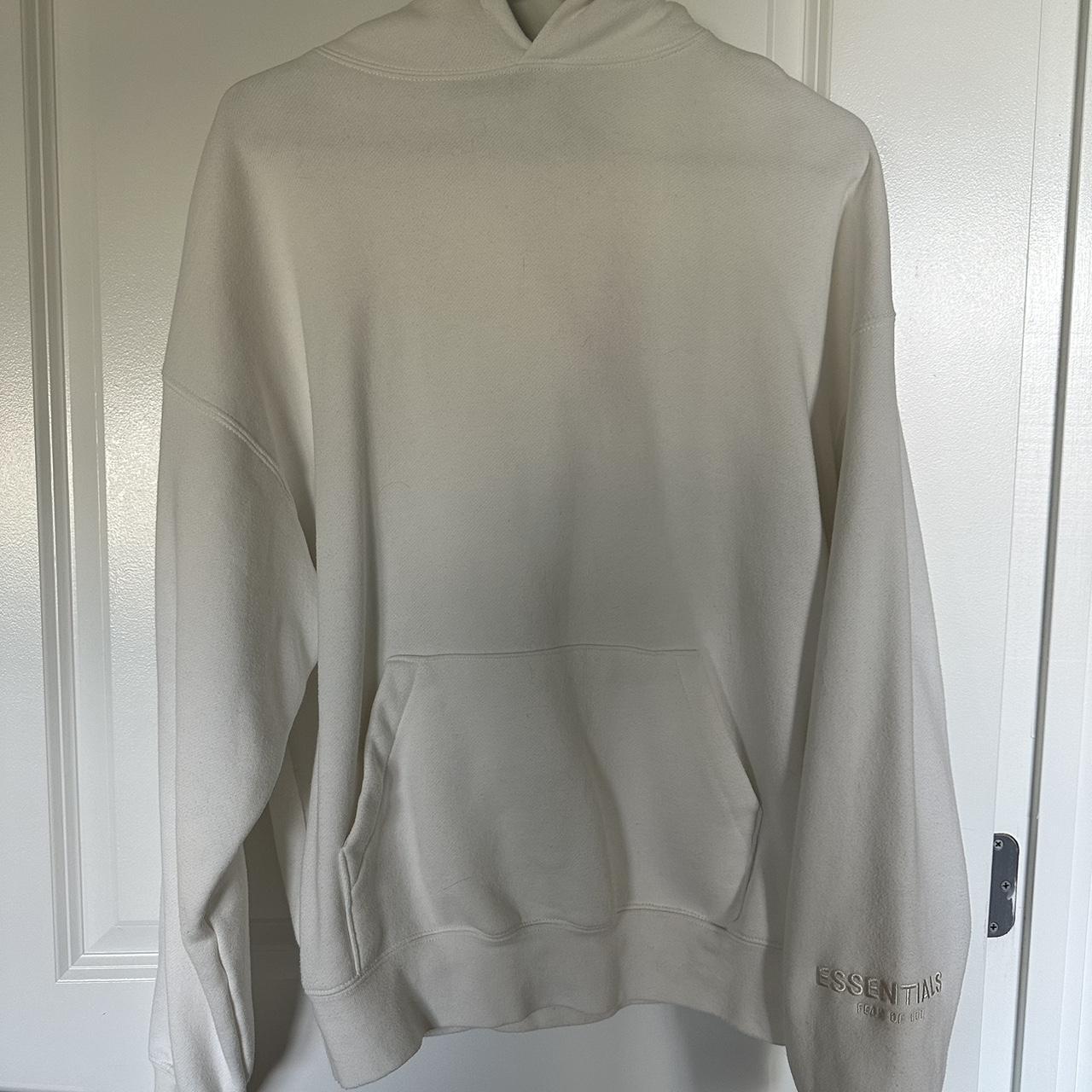 Essentials FOG white Hoodie Back Logo DEADSTOCK... - Depop