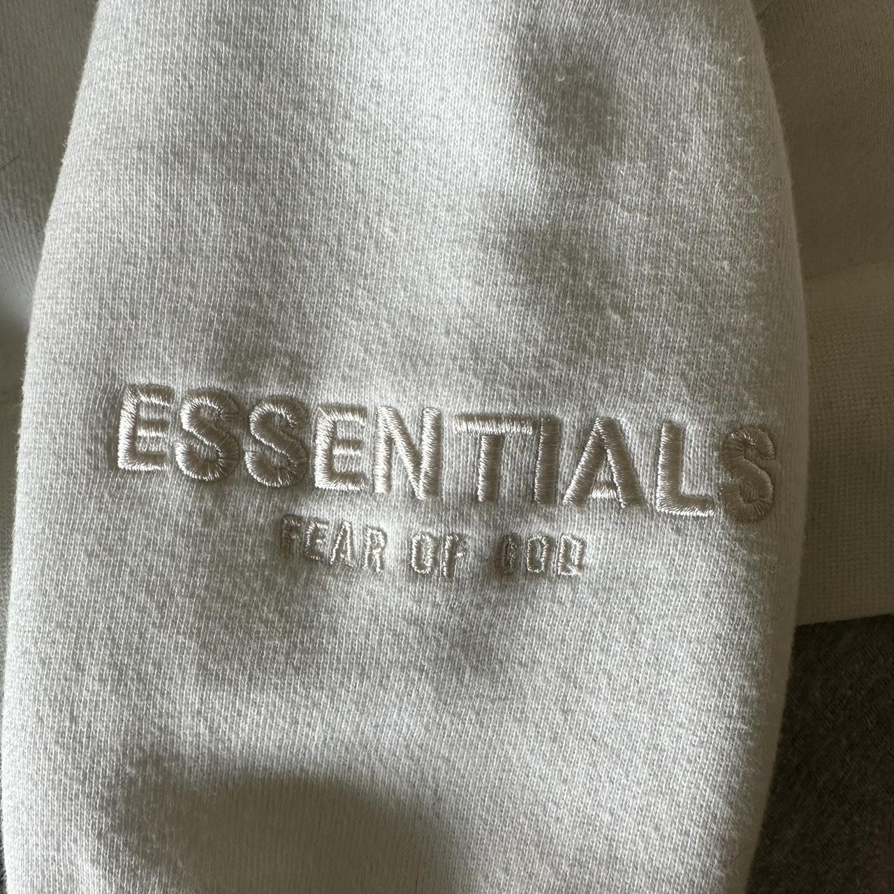 Essentials FOG white Hoodie Back Logo DEADSTOCK... - Depop