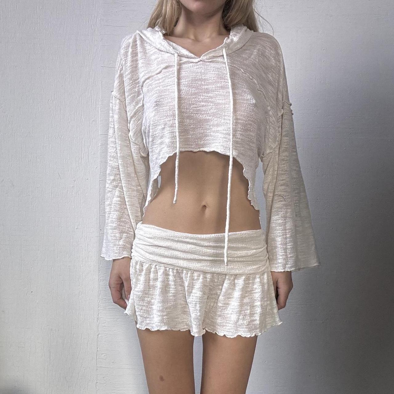 Out from under knitted short set and hooded top... | Depop