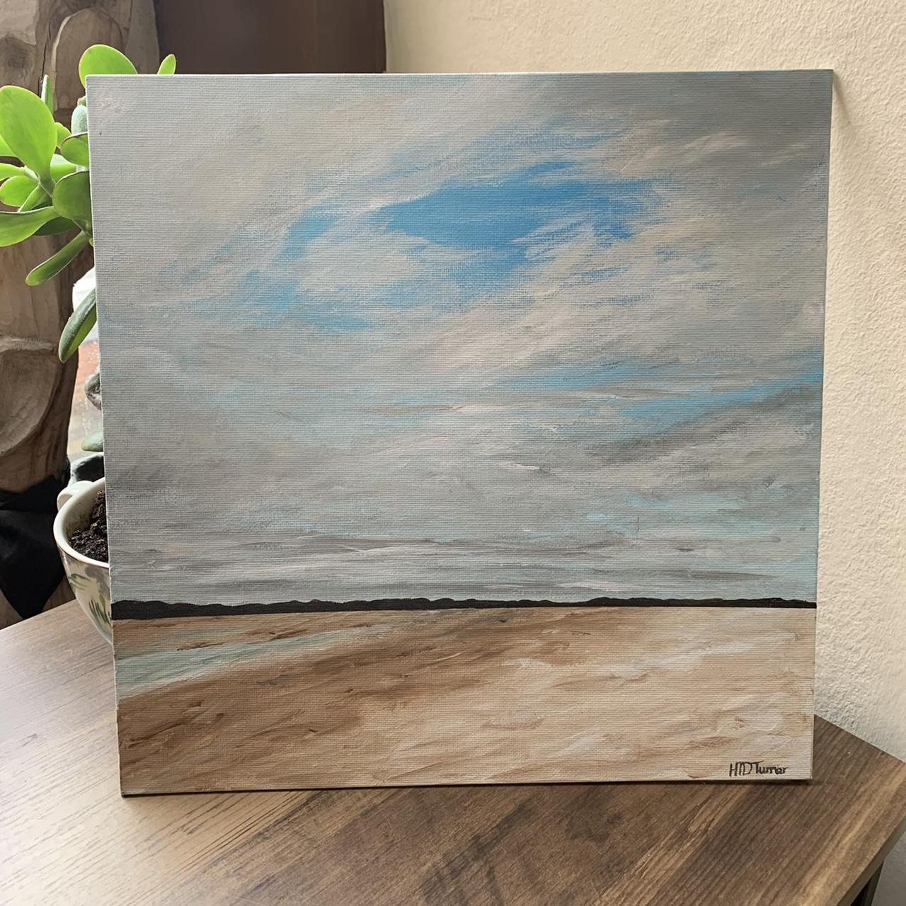 Budle Bay. Acrylic on a 12x12 inch canvas... - Depop