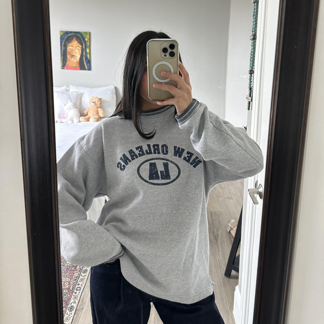 vintage new orleans la heather grey crewneck size xl - Depop