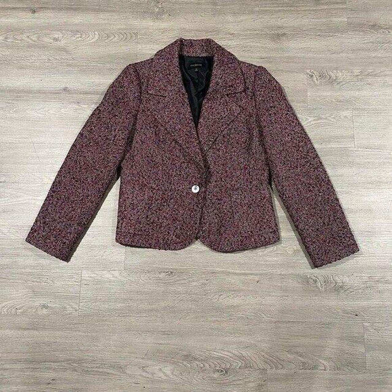 Talbots Womens Tweed Jacquard Blazer Coat... - Depop