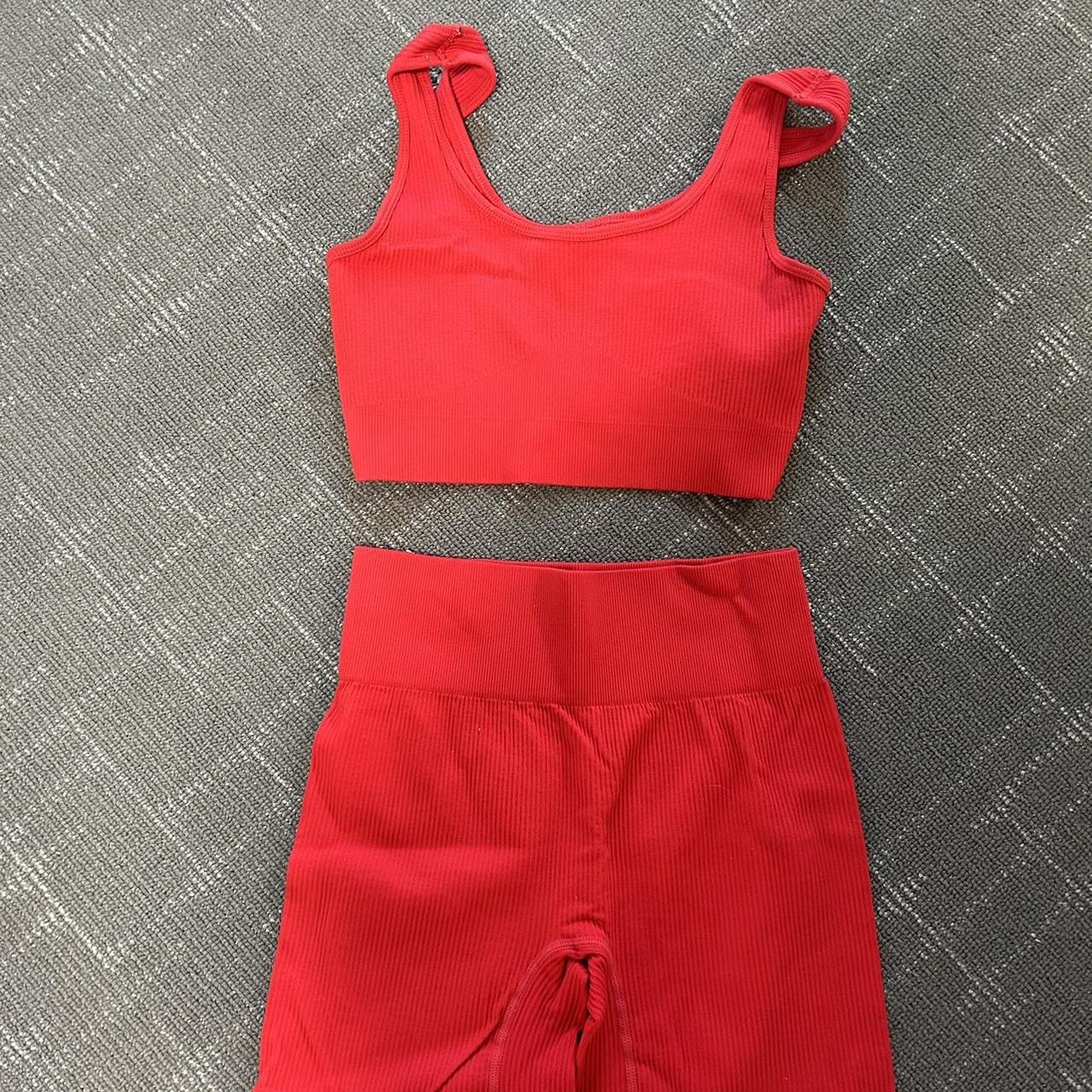 bright red workout set super cute good quality | Depop