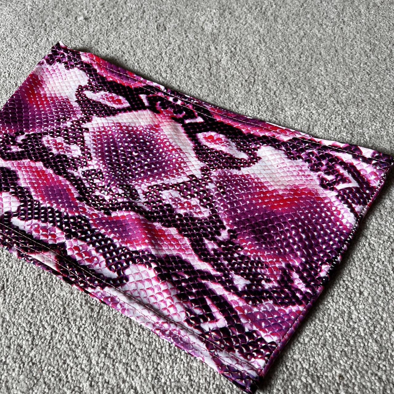 Handmade pink snakeskin pattern bandeau Perfect... - Depop