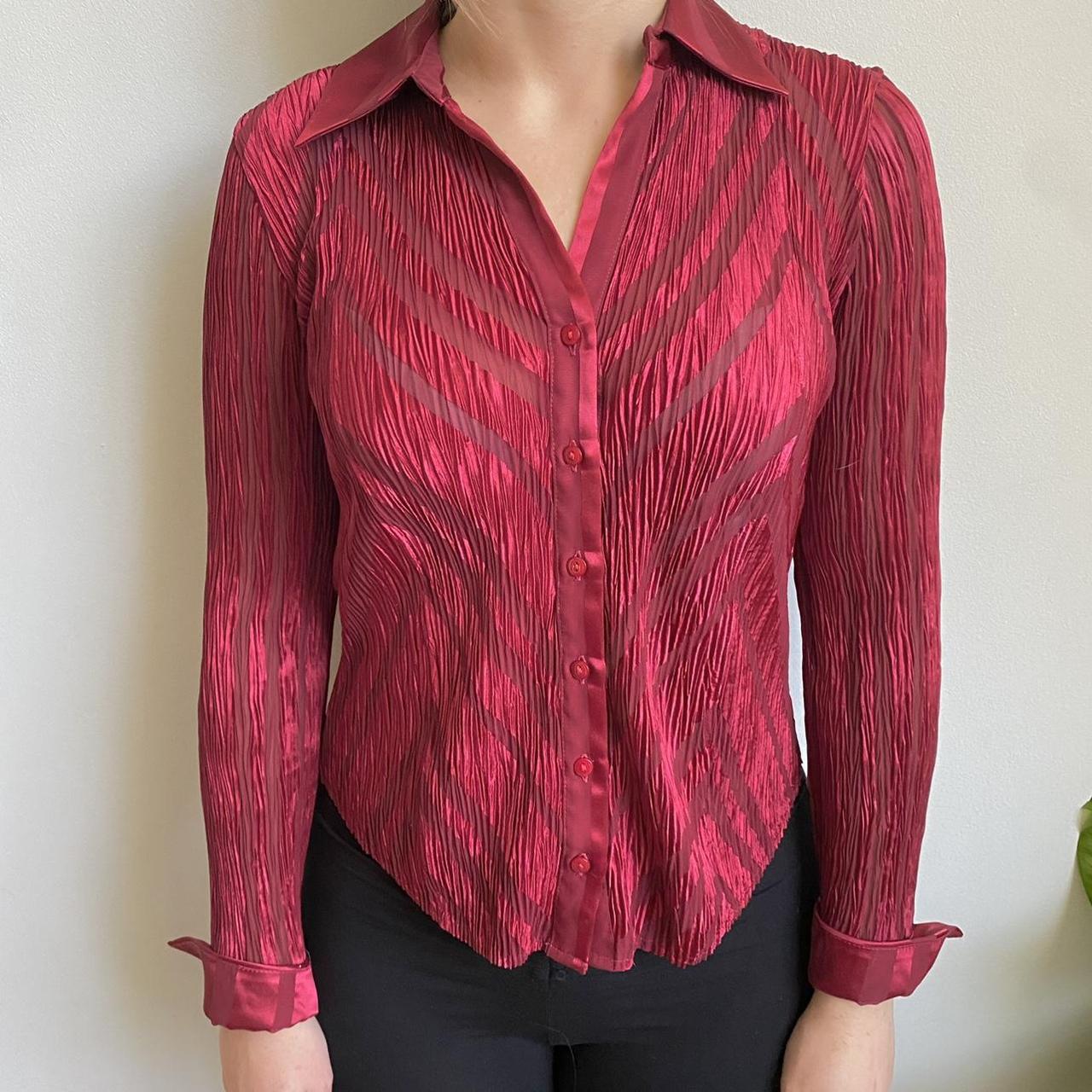 Gorgeous M&S crinkle effect shirt with chiffon and... - Depop