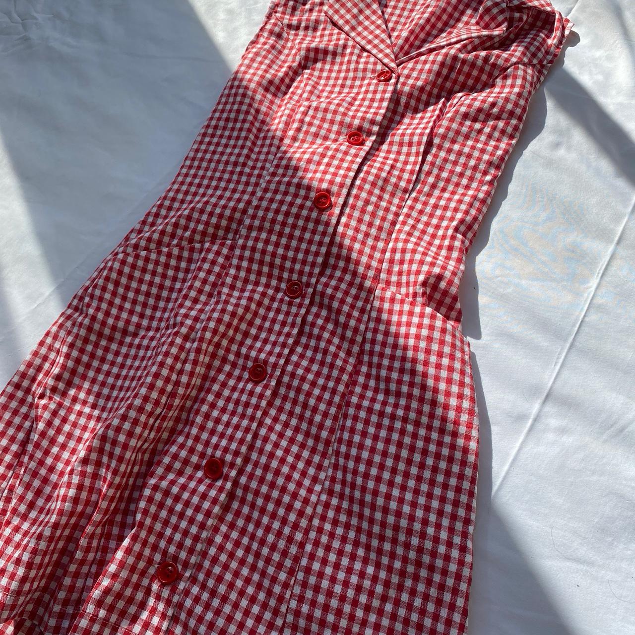 Red and white gingham dress Never worn #gingham - Depop