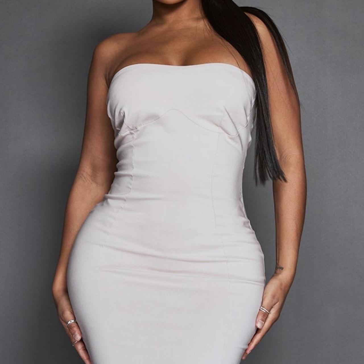 Shape Stone Stretch Woven Underbust Seam Detail... - Depop