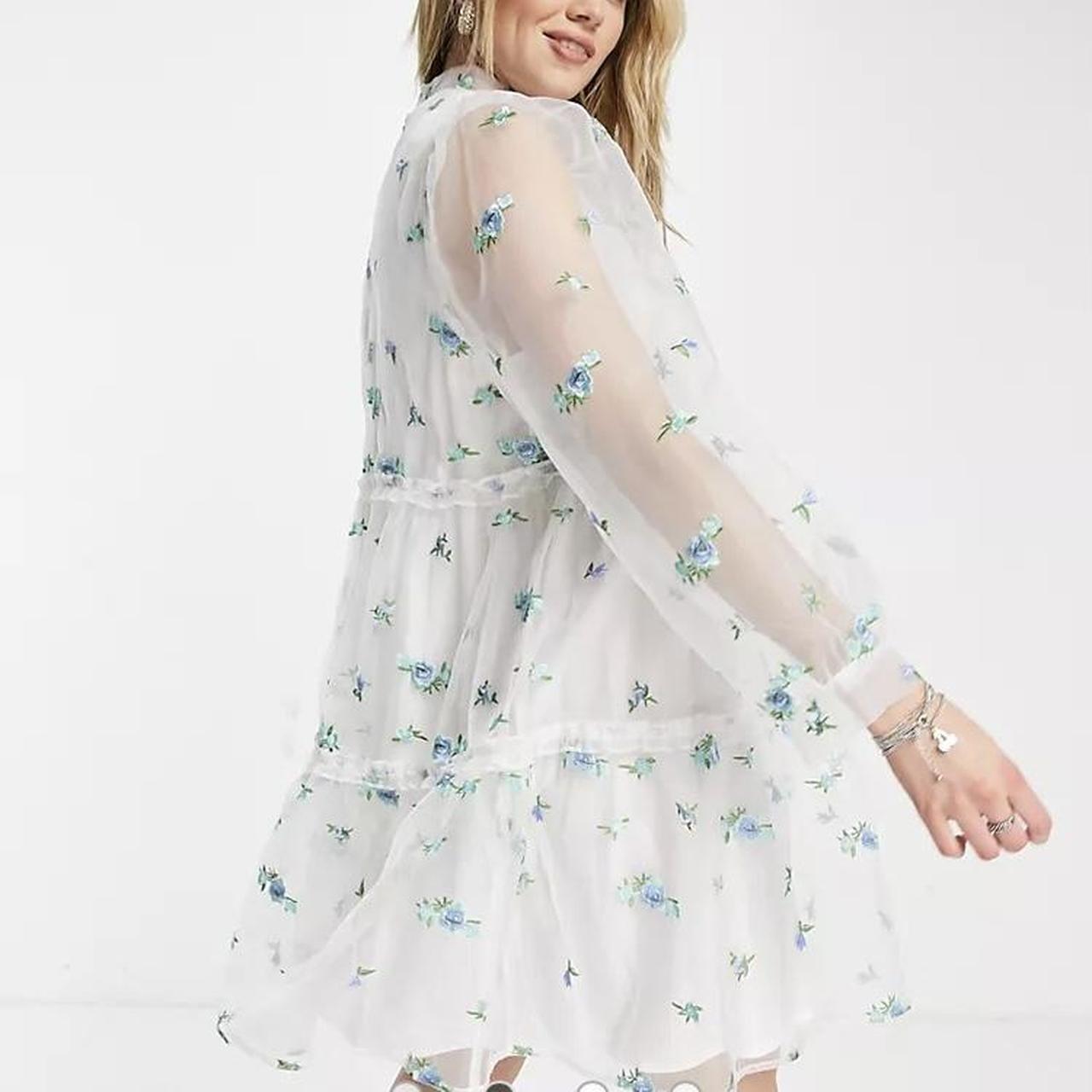 Sister Jane mini smock dress with sheer overlay and... - Depop