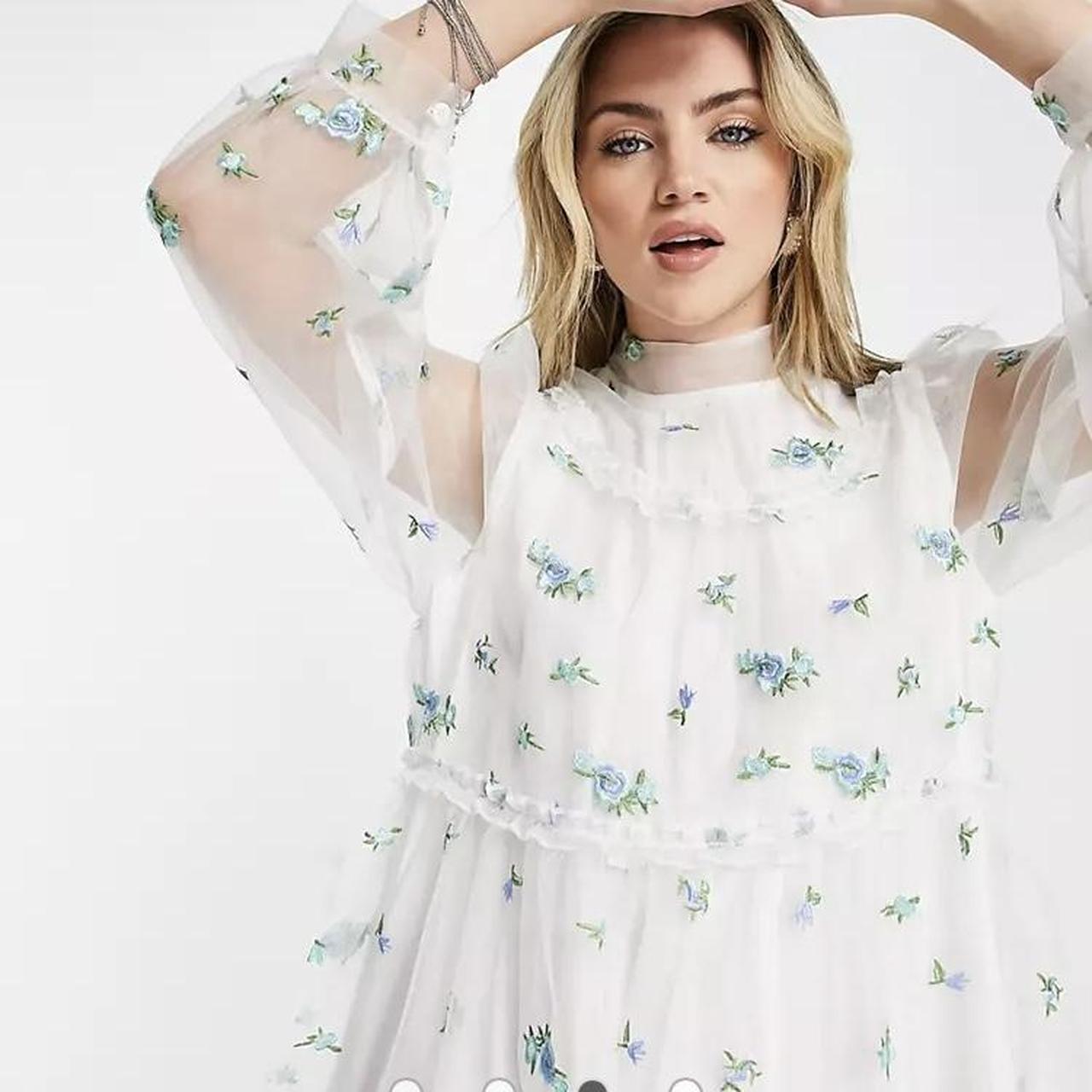 Sister Jane mini smock dress with sheer overlay and... - Depop