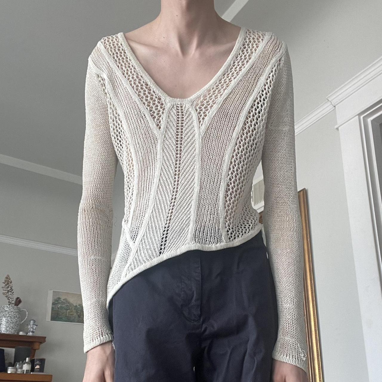 Modern helmut lang open knit Complex knit pattern... - Depop