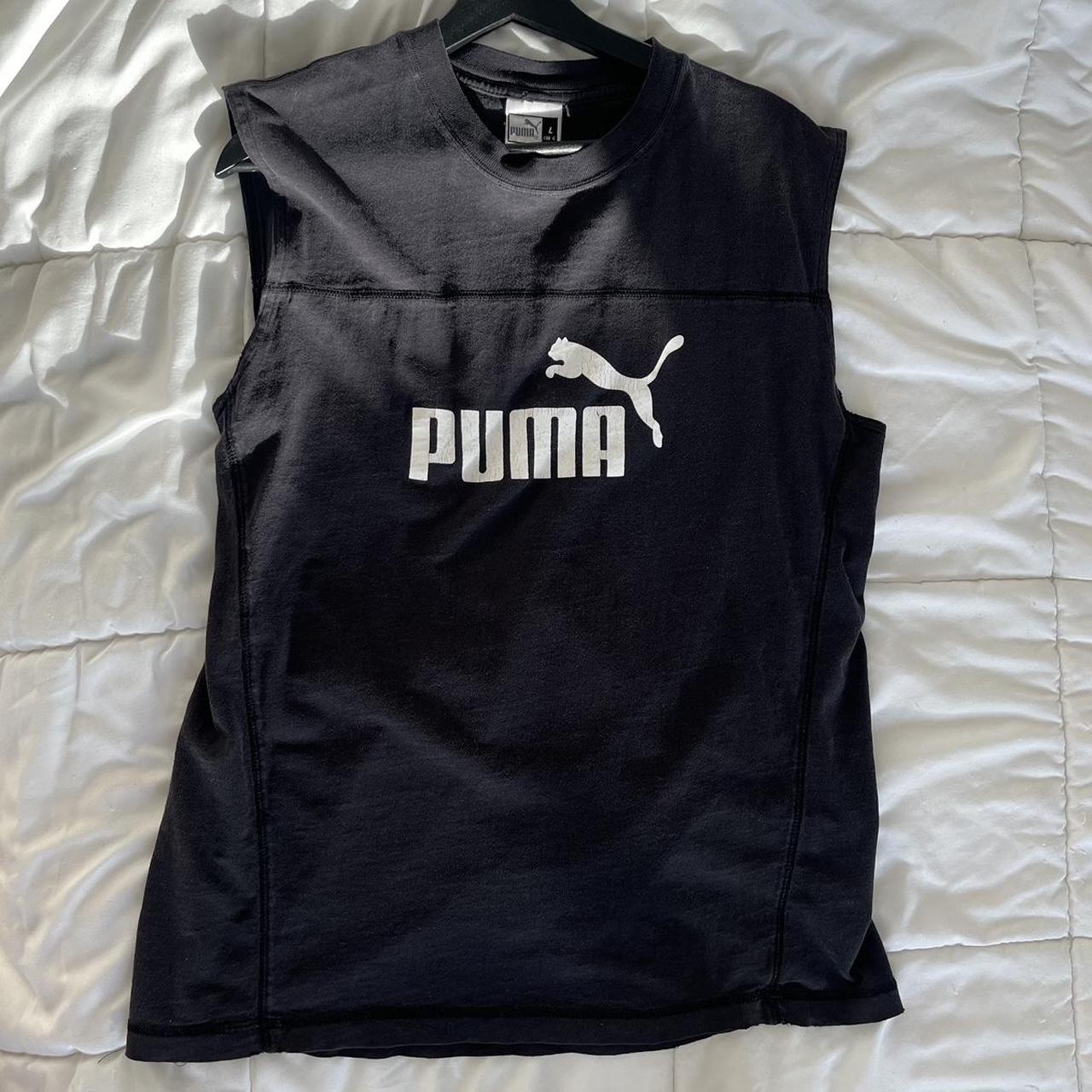 puma muscle tee lightly worn but no visible wear... - Depop