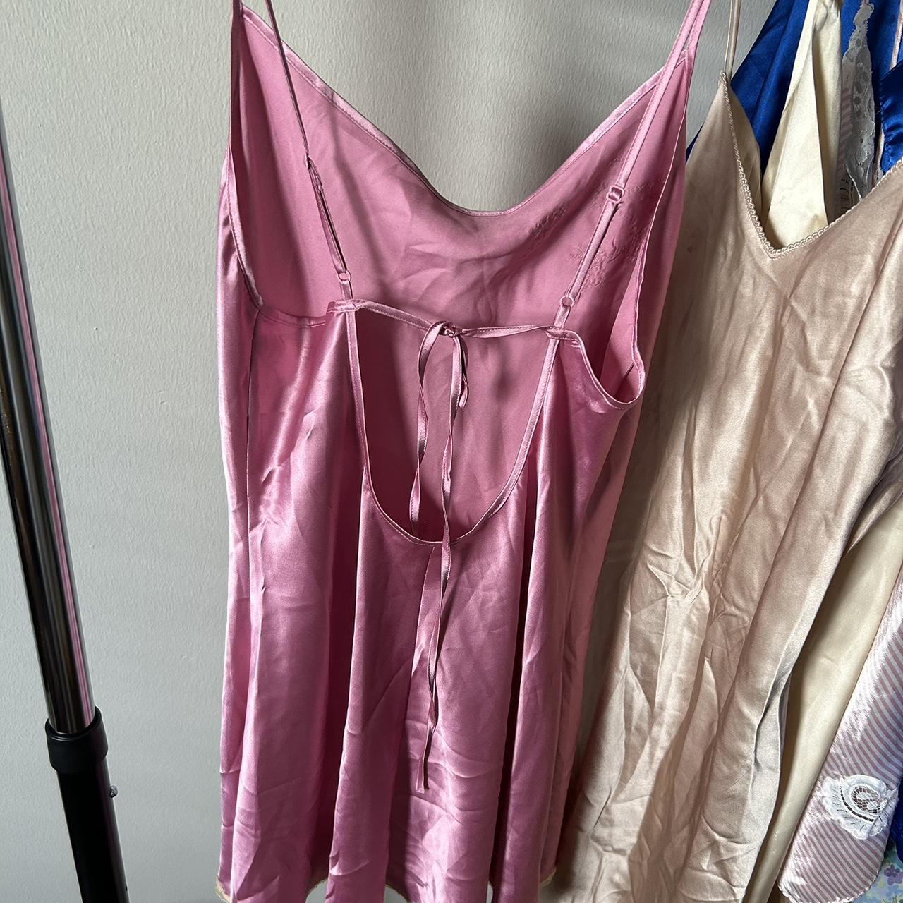 Pink Victorias Secret silky slip with ivory... - Depop