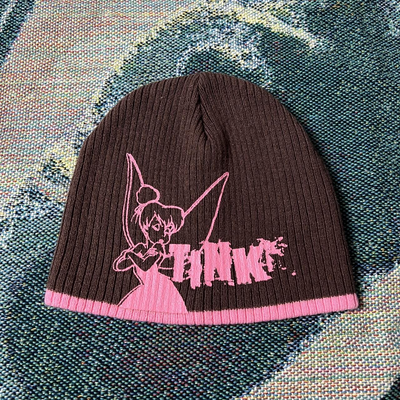 y2k pink Tinker Bell Beanie Cute adult size... - Depop