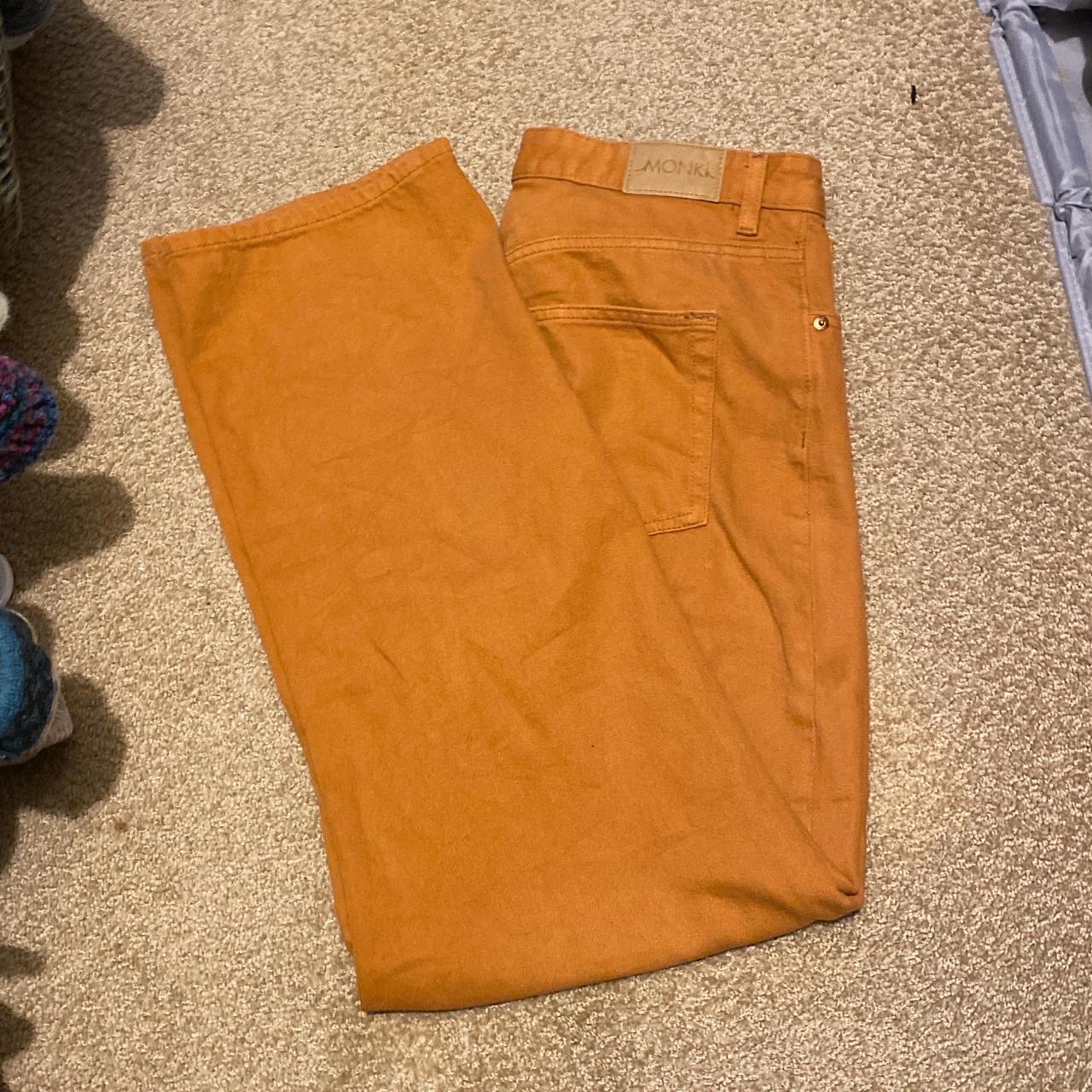 orange straight leg jeans size 31 - Depop