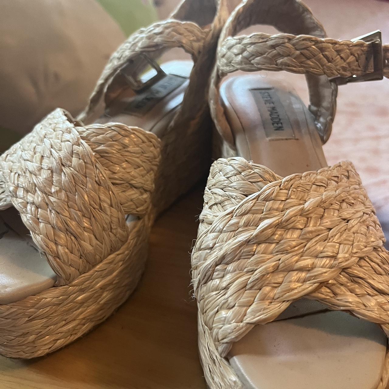 Steve Madden woven platform sandals. Size 5. A... - Depop
