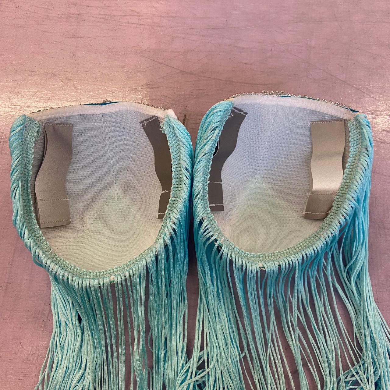 BLUE ONE OFF SHOULDER PADS ONE... - Depop