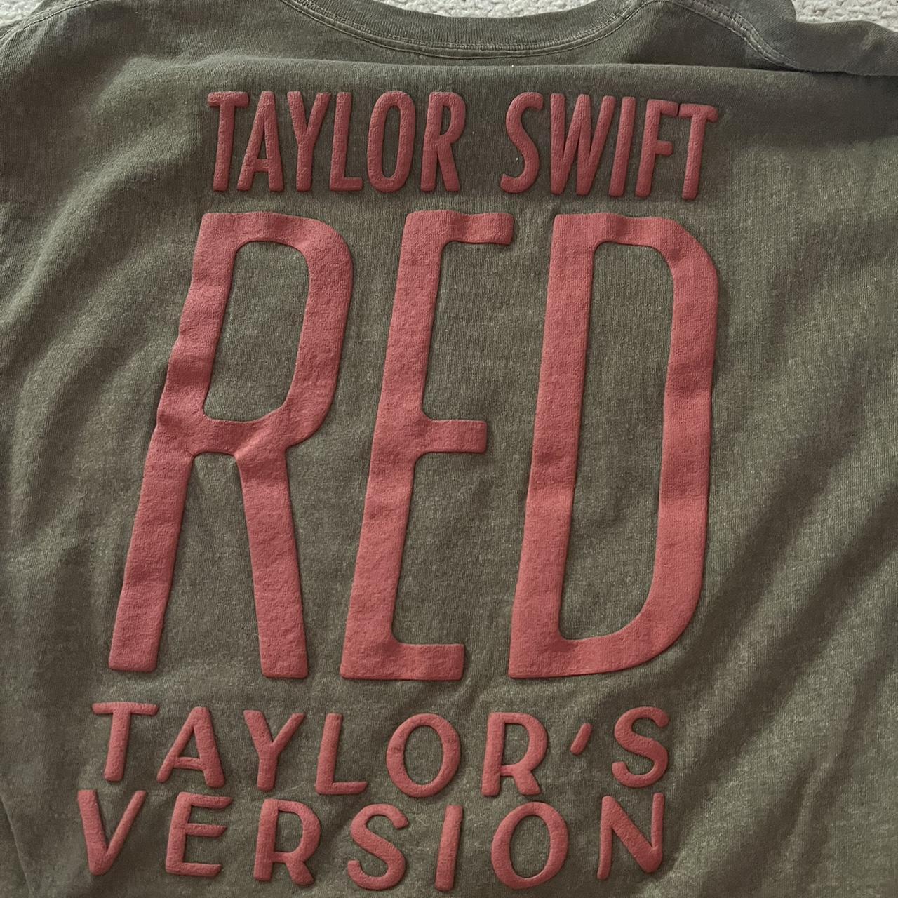 taylor swift “red taylor’s version” cropped shirt.... - Depop