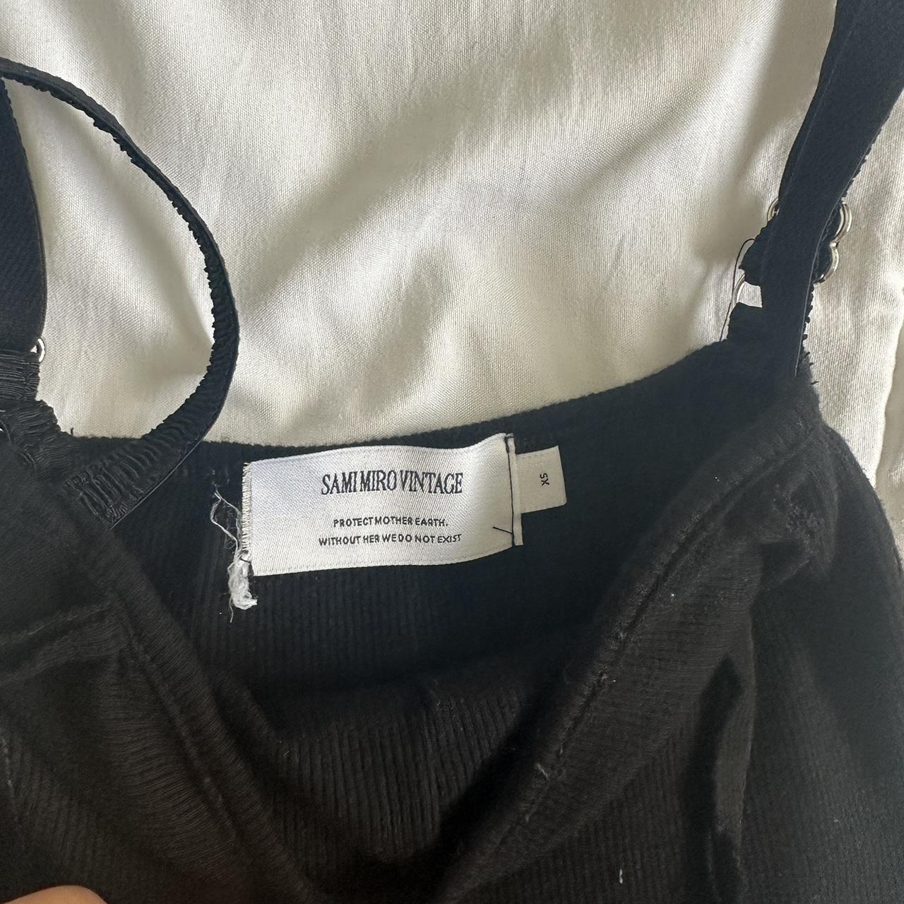 Sami Miro Vintage V cut tank top #xs #black... - Depop