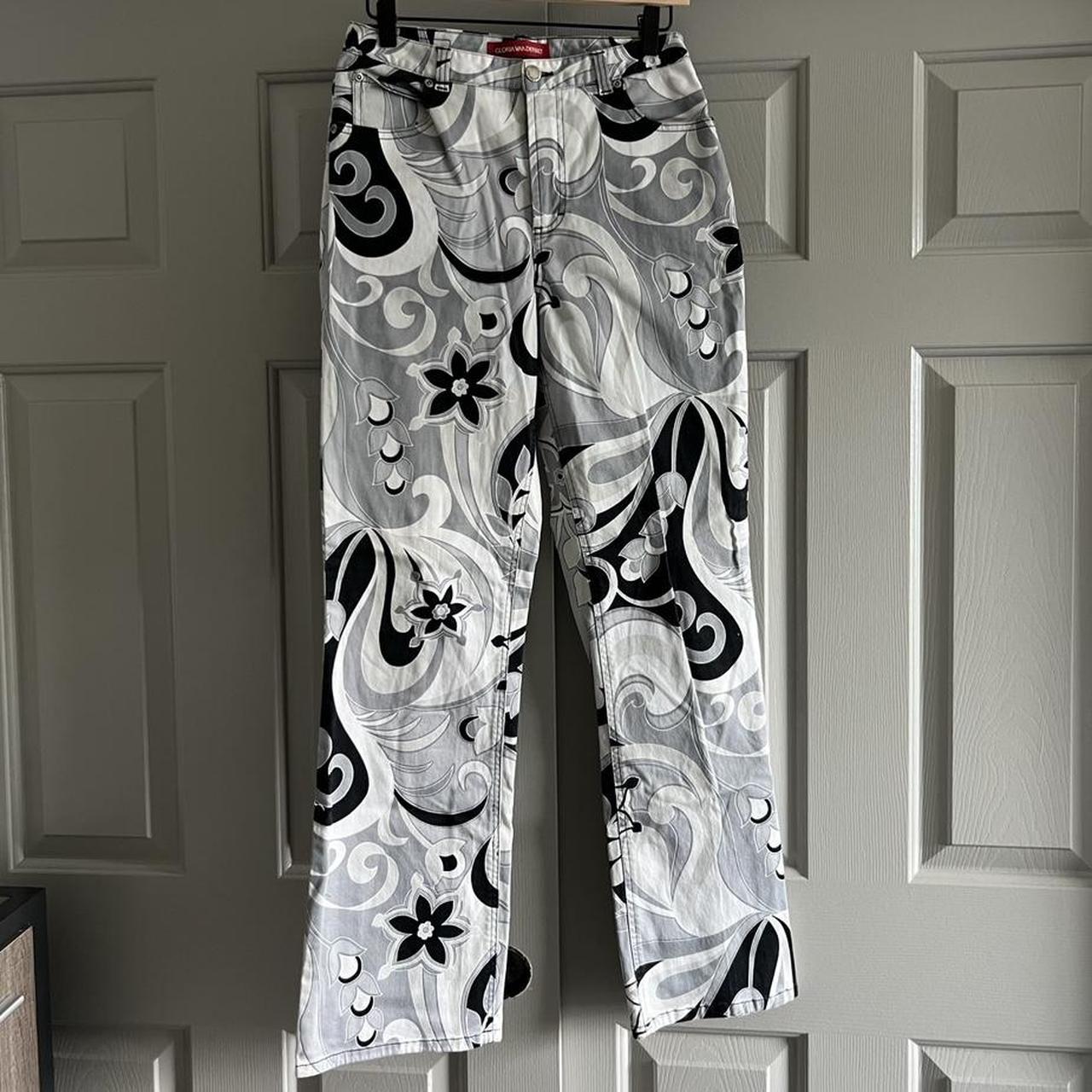 Vintage black and white patterned pants. Looove the... - Depop