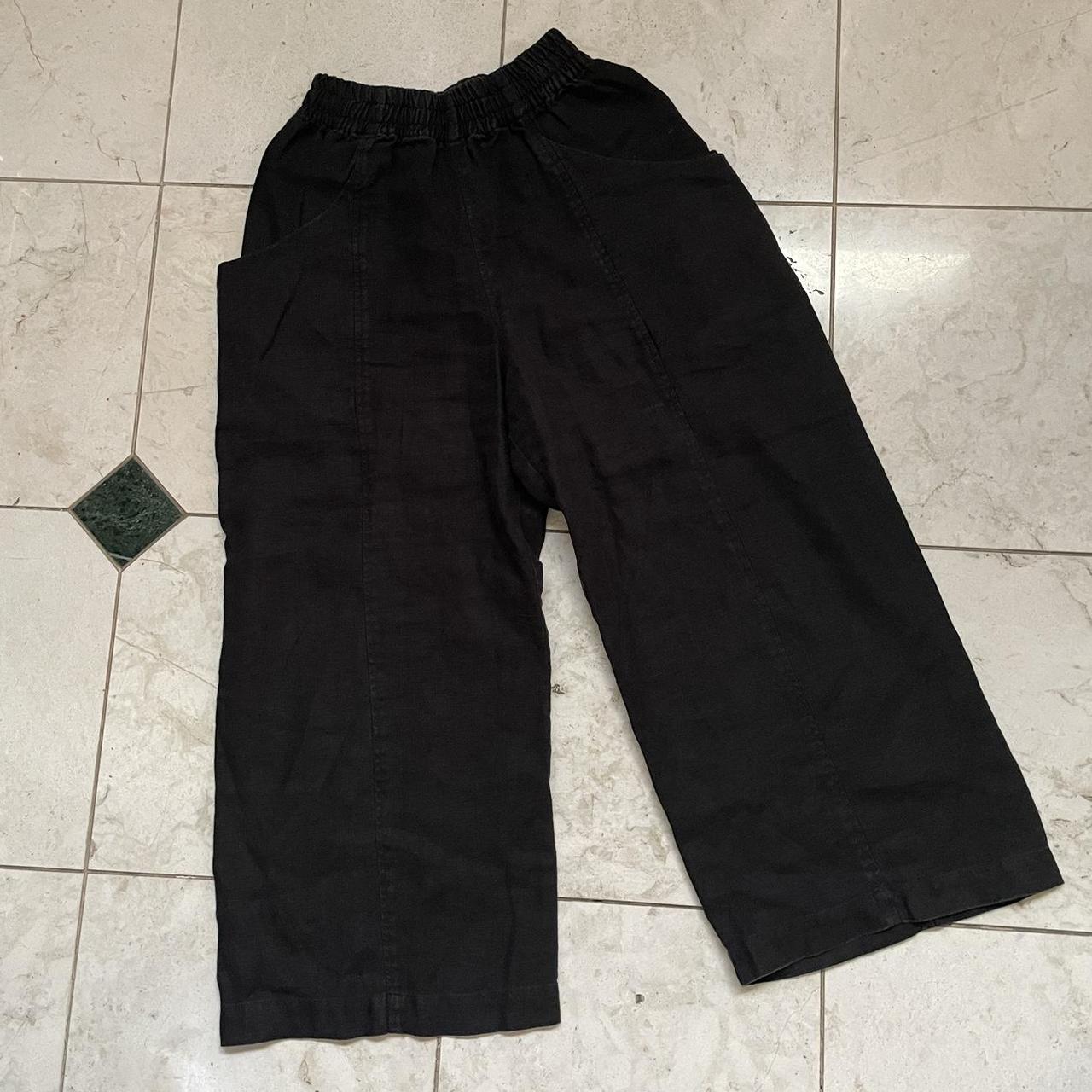 Elizabeth Suzann Clyde work pant in black linen, a... | Depop