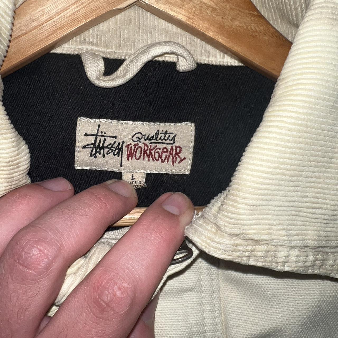 Stussy Distressed Canvas Shop Jacket L TTS boxy... - Depop