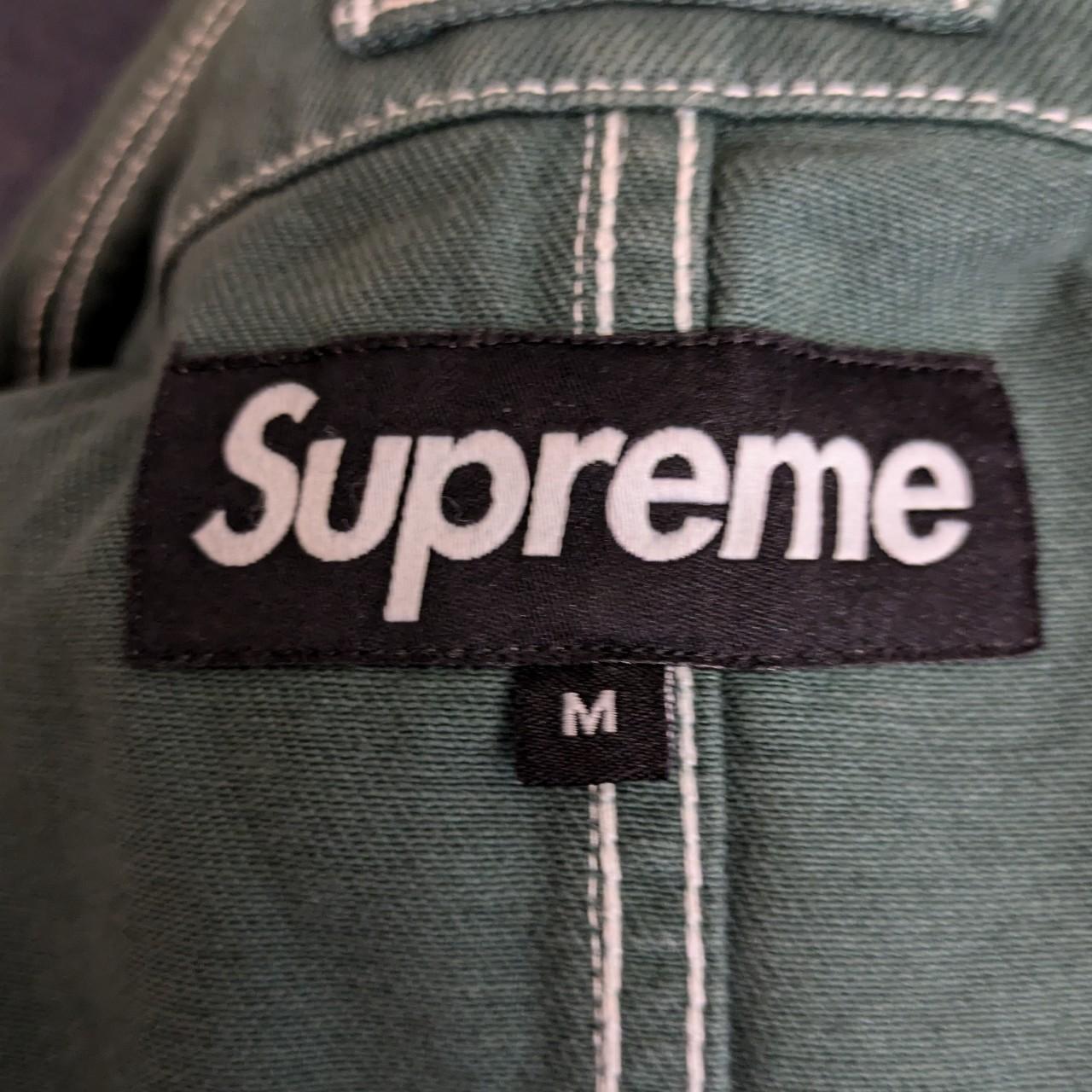 Supreme washed work trench coat. SS18. Dusty teal.... - Depop