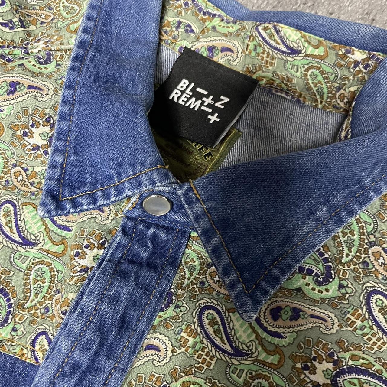 Denim Western Shirt. Brand Blitz Remix. Festival... - Depop