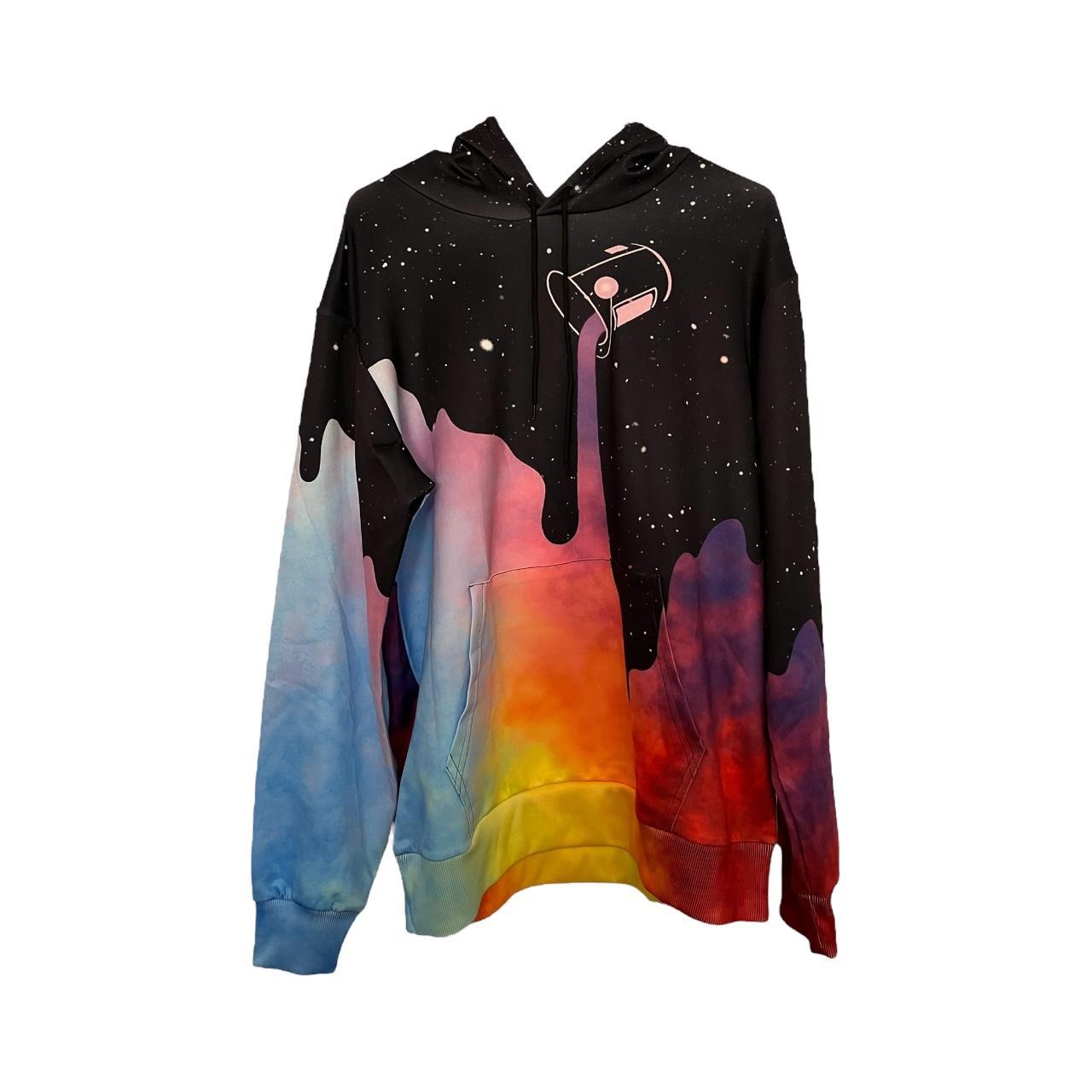 rainbow paint bucket/stars hoodie • never worn - Depop