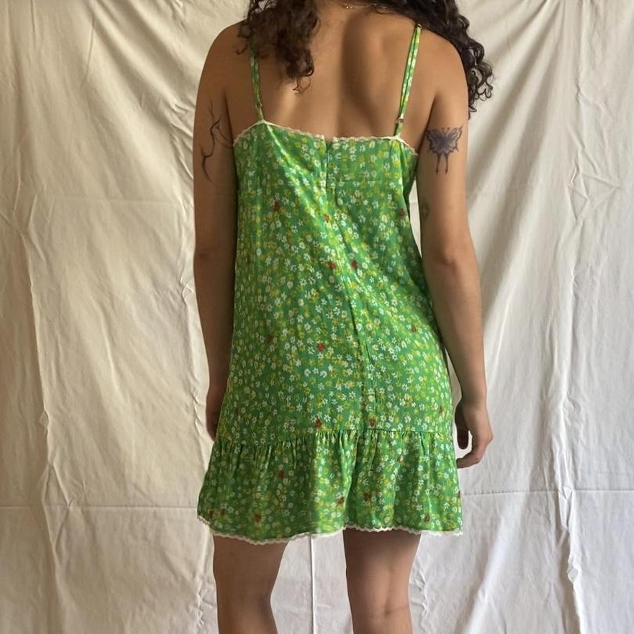 artitzia sunday best green babydoll dress with red,... - Depop
