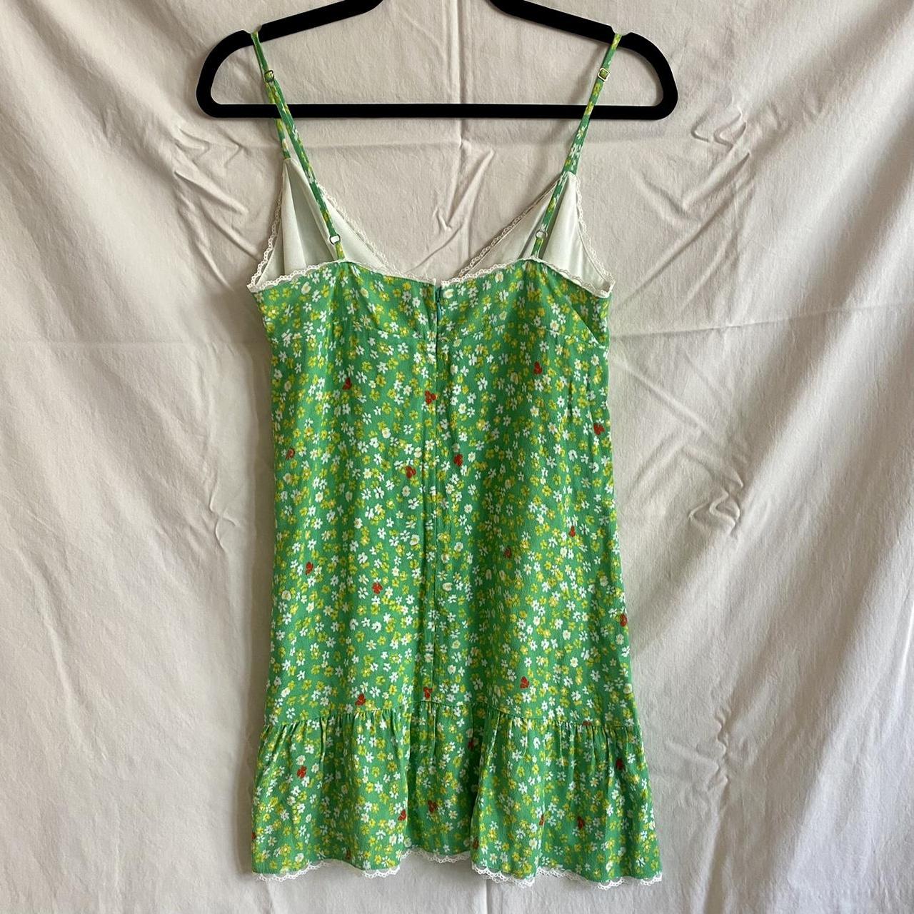 artitzia sunday best green babydoll dress with red,... - Depop