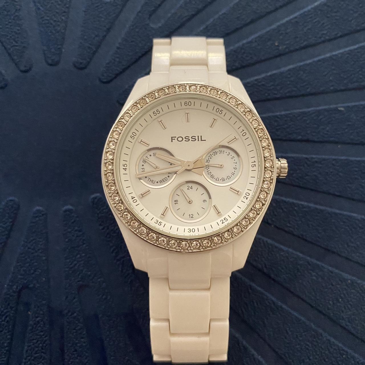 Fossil Women's White Watch | Depop