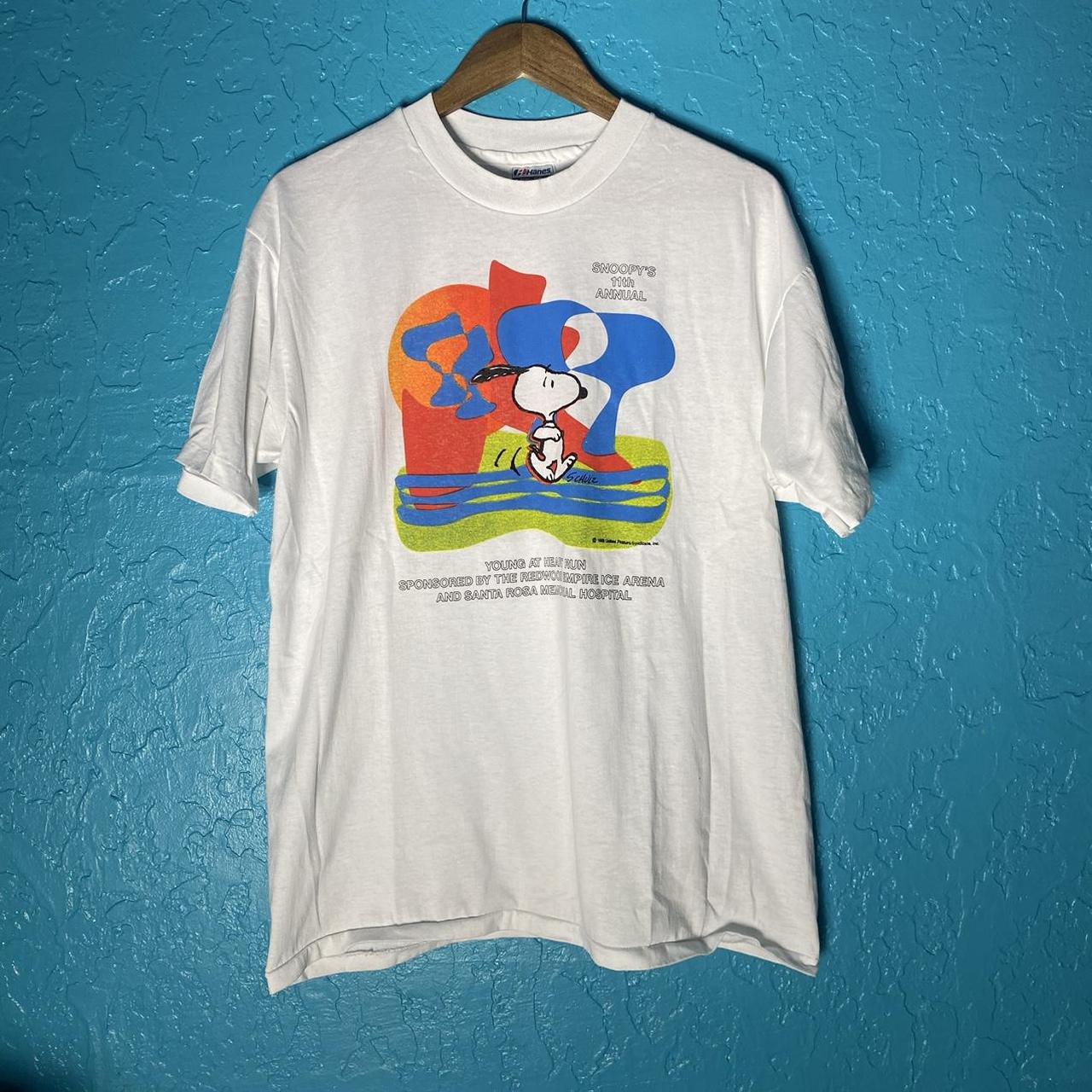 VINTAGE 80s SNOOPY MARATHON TEE ️SIZE:... - Depop