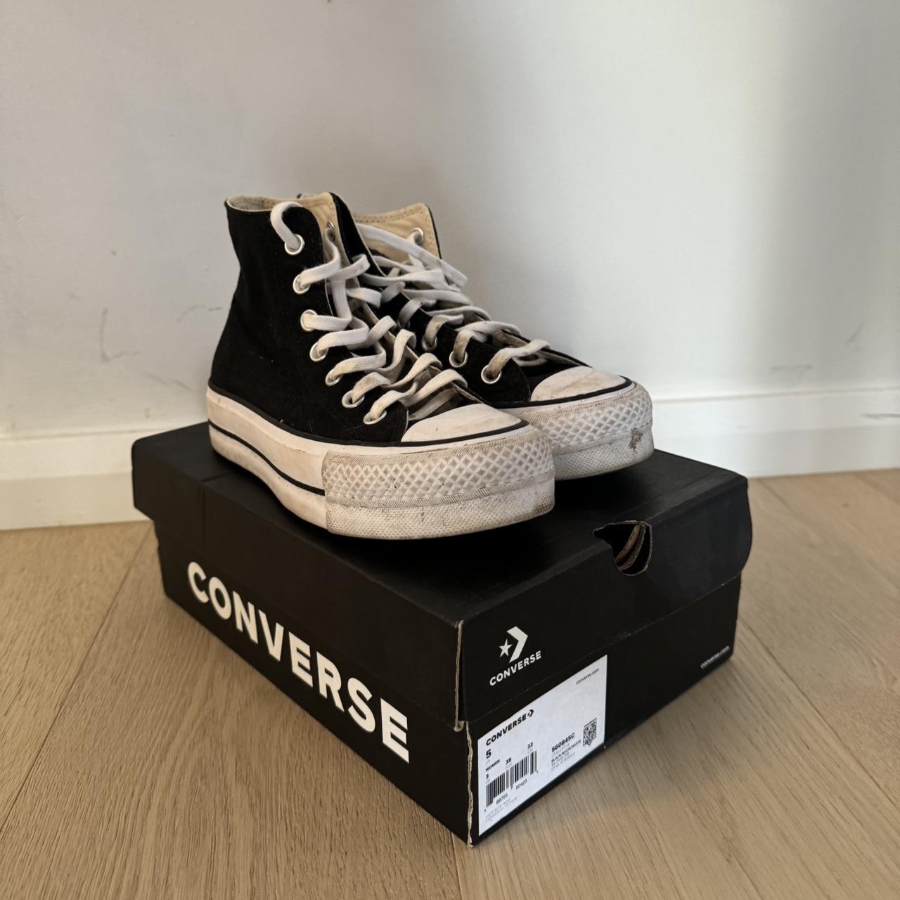 black and white platform Converse ⭐️ selling because... - Depop