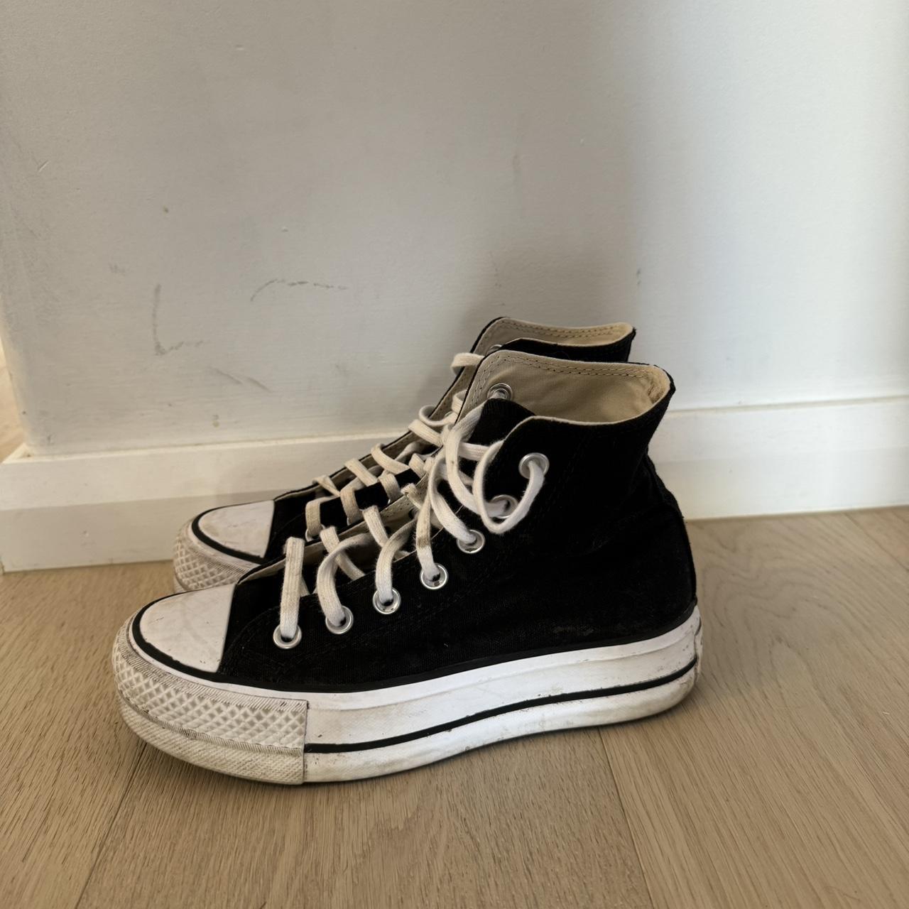 black and white platform Converse ⭐️ selling because... - Depop