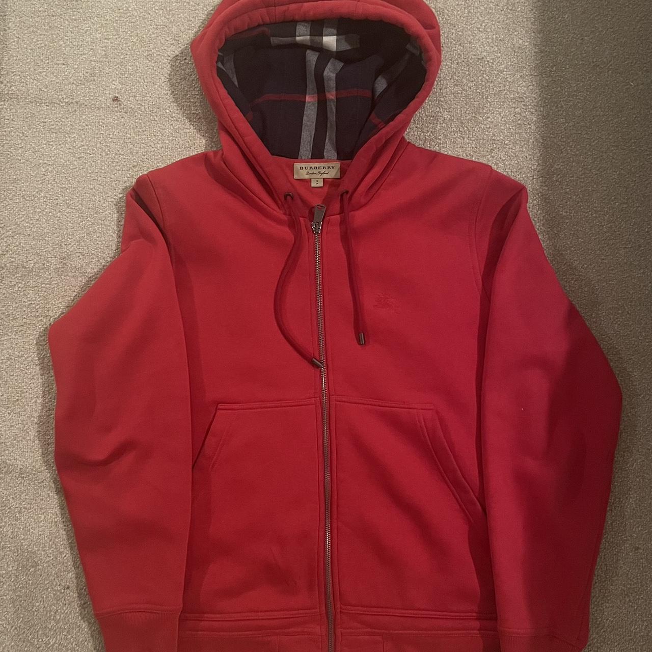 Authentic Red Burberry Jumper Very comfy and warm... - Depop