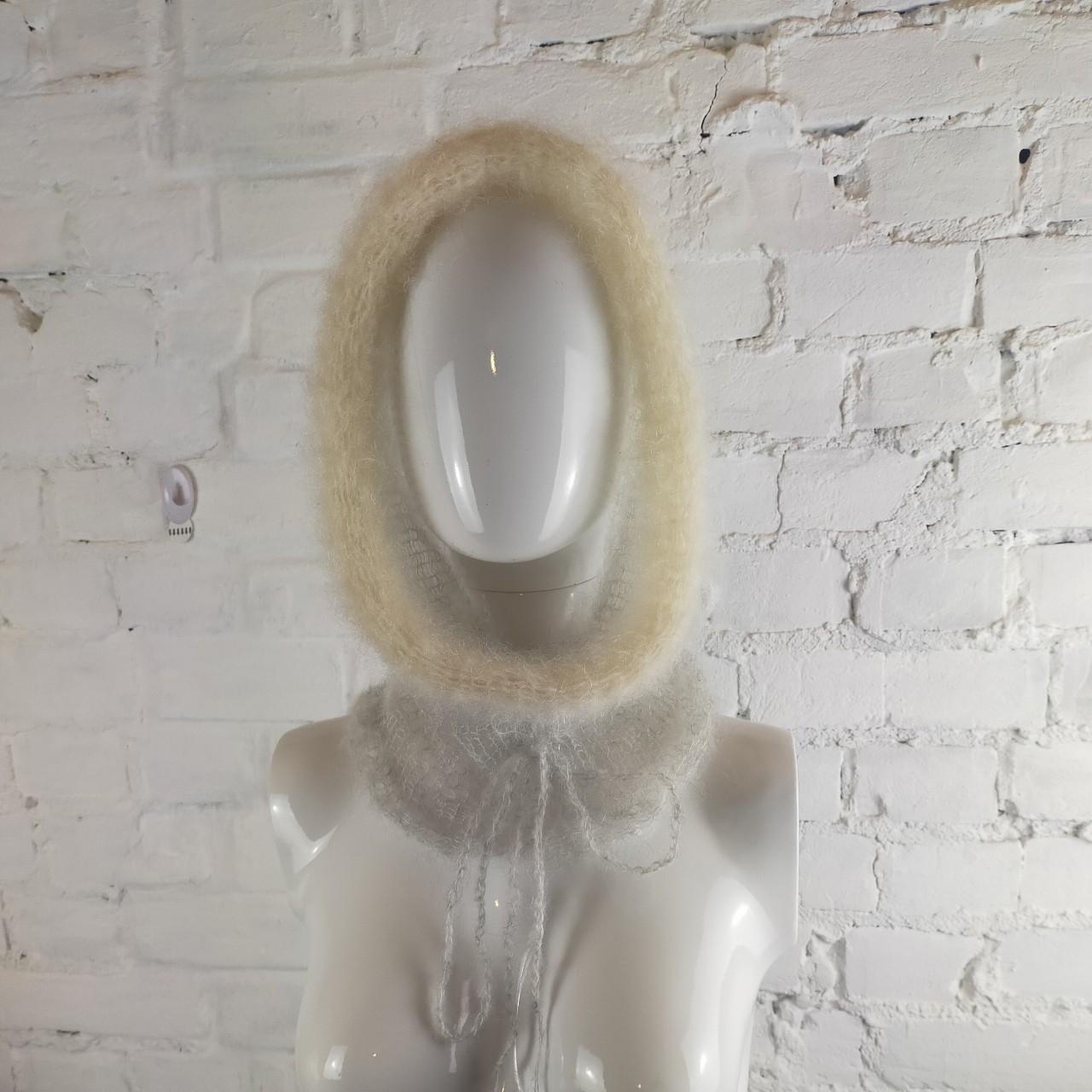Mohair faux fur bonnet style head ware. Made by me... - Depop